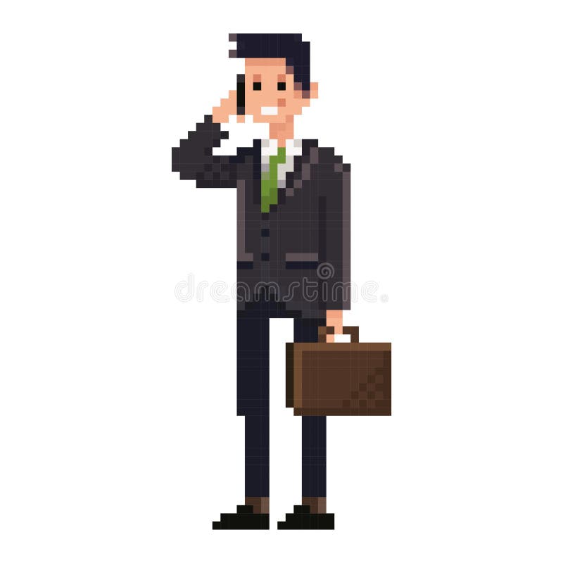 8-bit Pixel Businessman stock vector. Illustration of male - 30416469