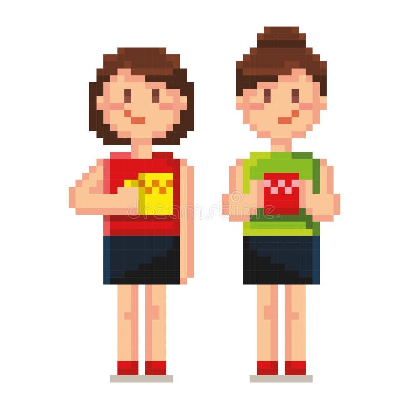 Pixel Art Businesswomen Taking a Break. Vector Illustration Decorative ...