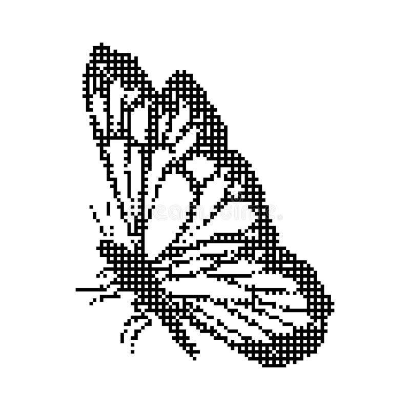 Pixel Art Butterfly. Animal Vector Illustration Stock Illustration ...