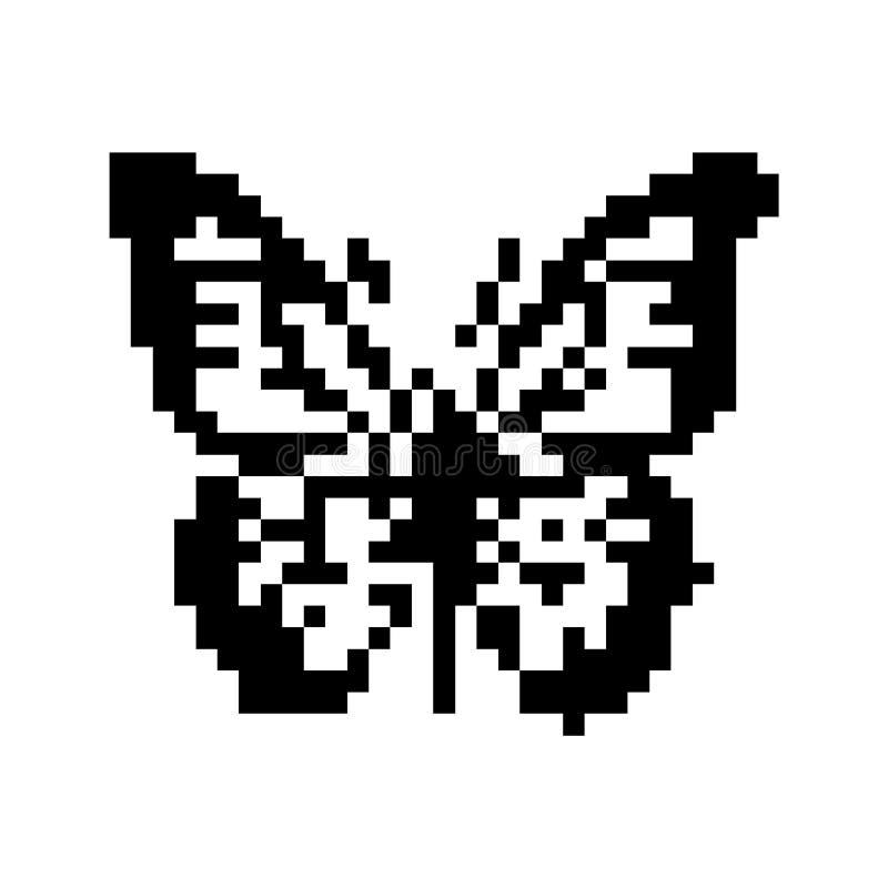 Pixel Art Butterfly. Animal Vector Illustration Stock Illustration ...