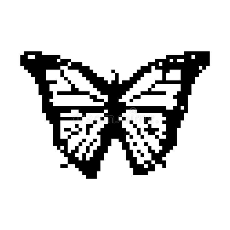 Pixel Art Butterfly. Animal Vector Illustration Stock Illustration ...