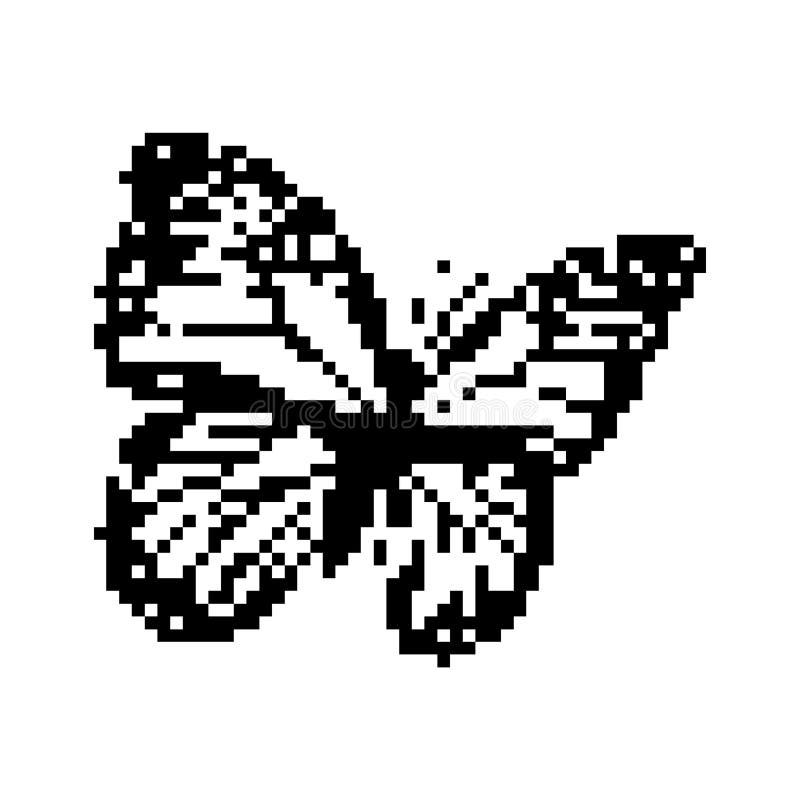 Pixel Art Butterfly. Animal Vector Illustration Stock Illustration ...