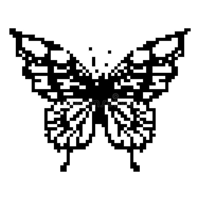 Pixel Art Butterfly. Animal Vector Illustration Stock Illustration ...