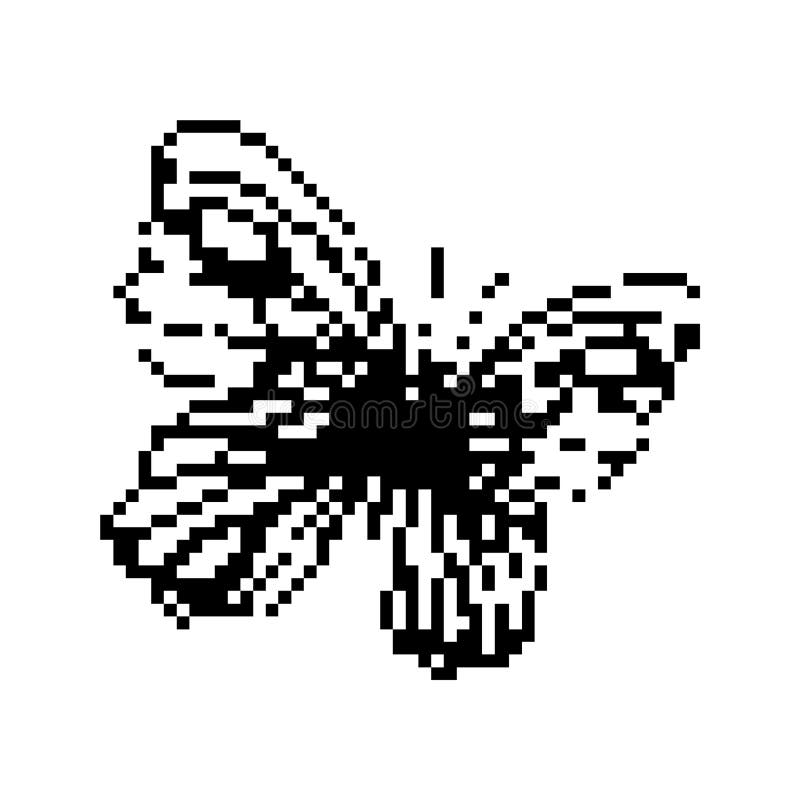 Pixel Art Butterfly. Animal Vector Illustration Stock Image ...