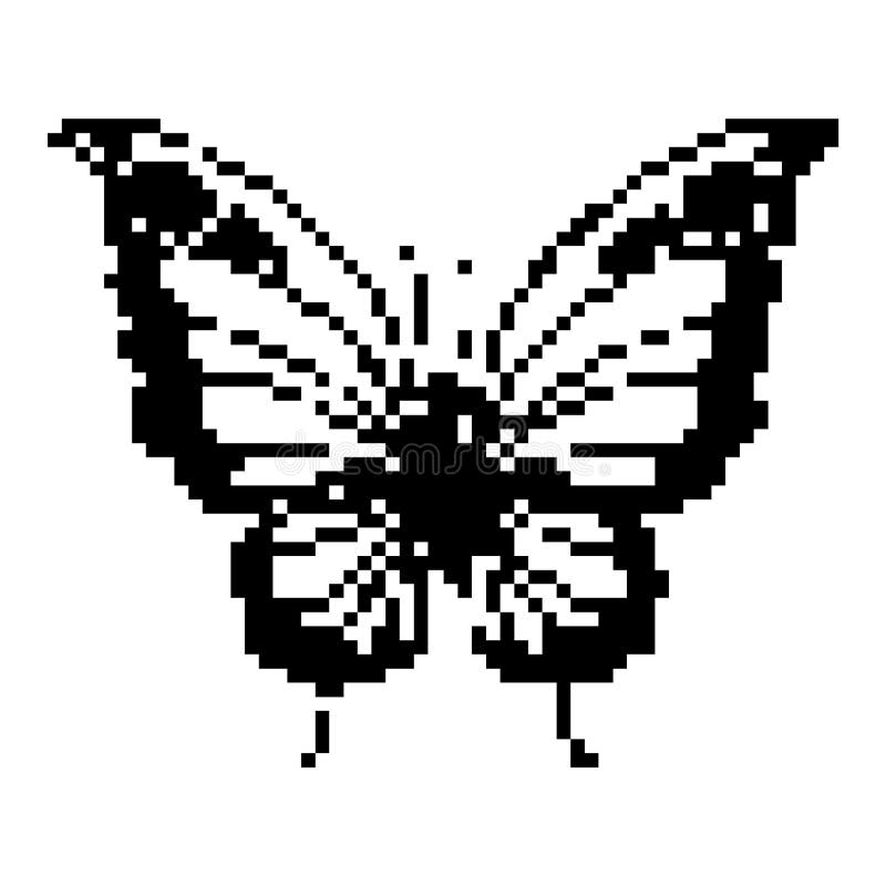 Pixel Art Butterfly. Animal Vector Illustration Stock Illustration ...