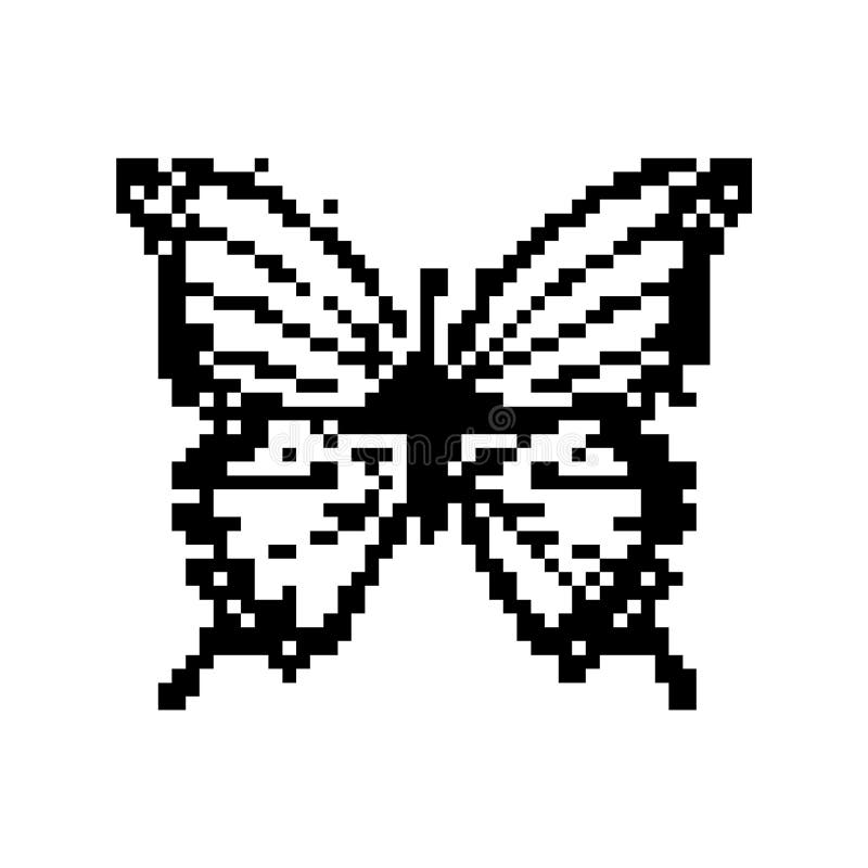 Pixel Art Butterfly. Animal Vector Illustration Stock Image ...