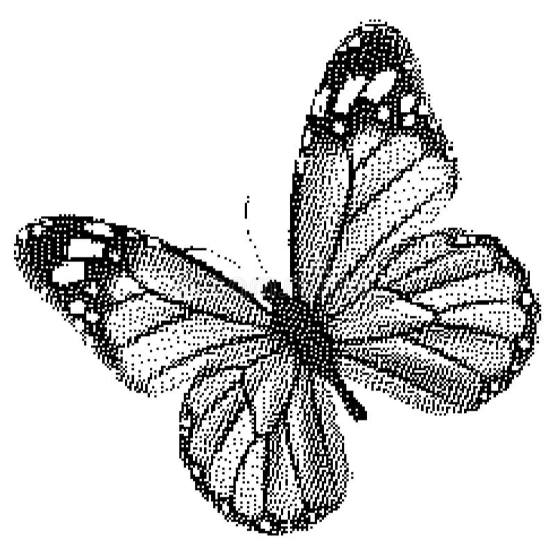 Pixel Art Butterfly. Animal Vector Illustration Stock Illustration ...