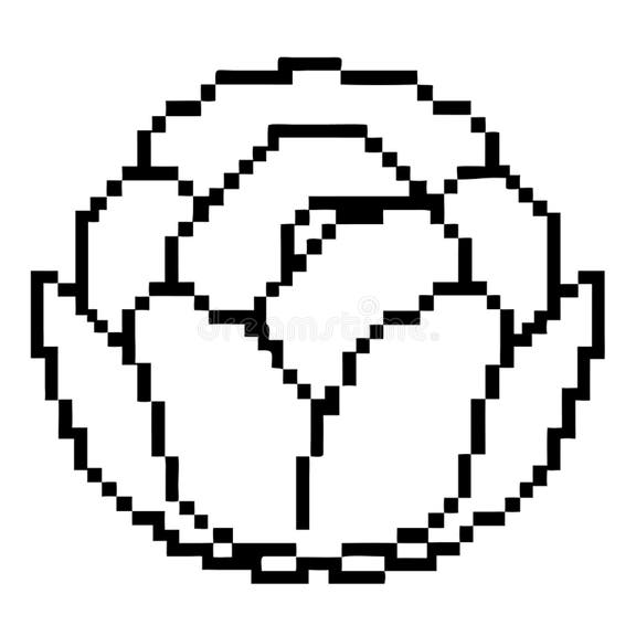 Pixel Art Cabbage, Highlighting Intricate Details and Elegance Stock ...