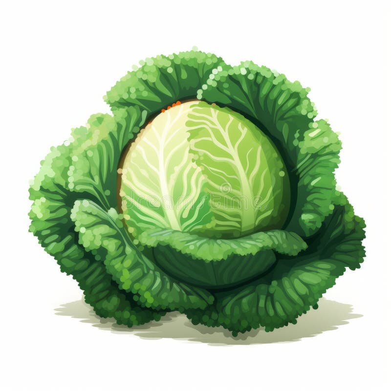 Cabbage Pixel Art. Head of Cabbage 8 Bit. Pixelate Vegetable Stock ...