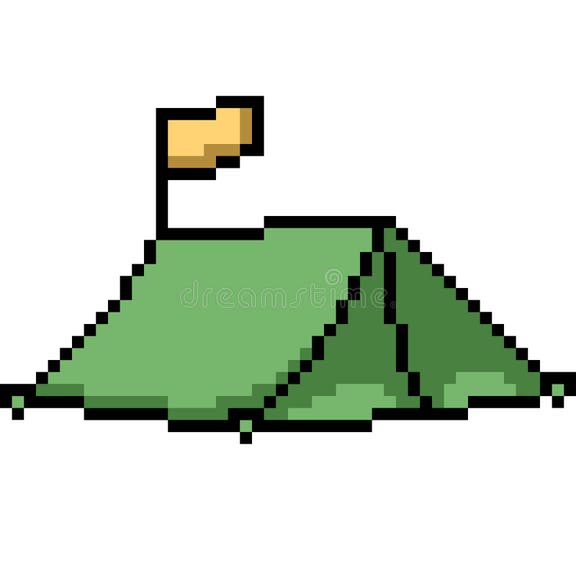 Pixel art camp tent picnic stock vector. Illustration of picnic - 268477277