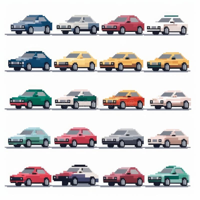 Pixel Art Car Side Illustration Stock Illustration - Illustration of ...