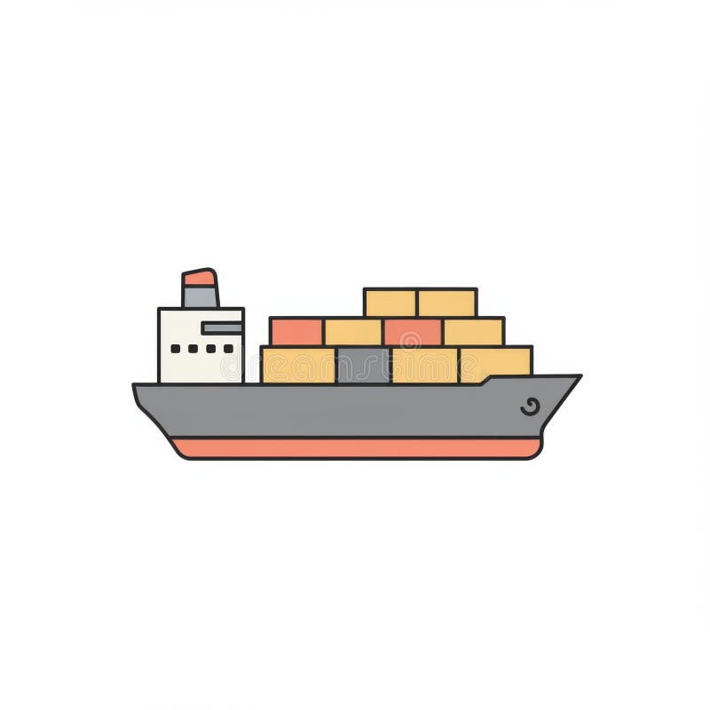 Pixel Art Cargo Ship Illustration Stock Illustration - Illustration of ...