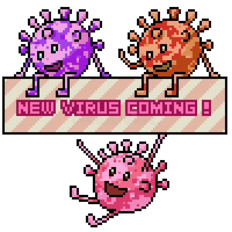 Pixel virus image 8 bit stock illustration. Illustration of ...