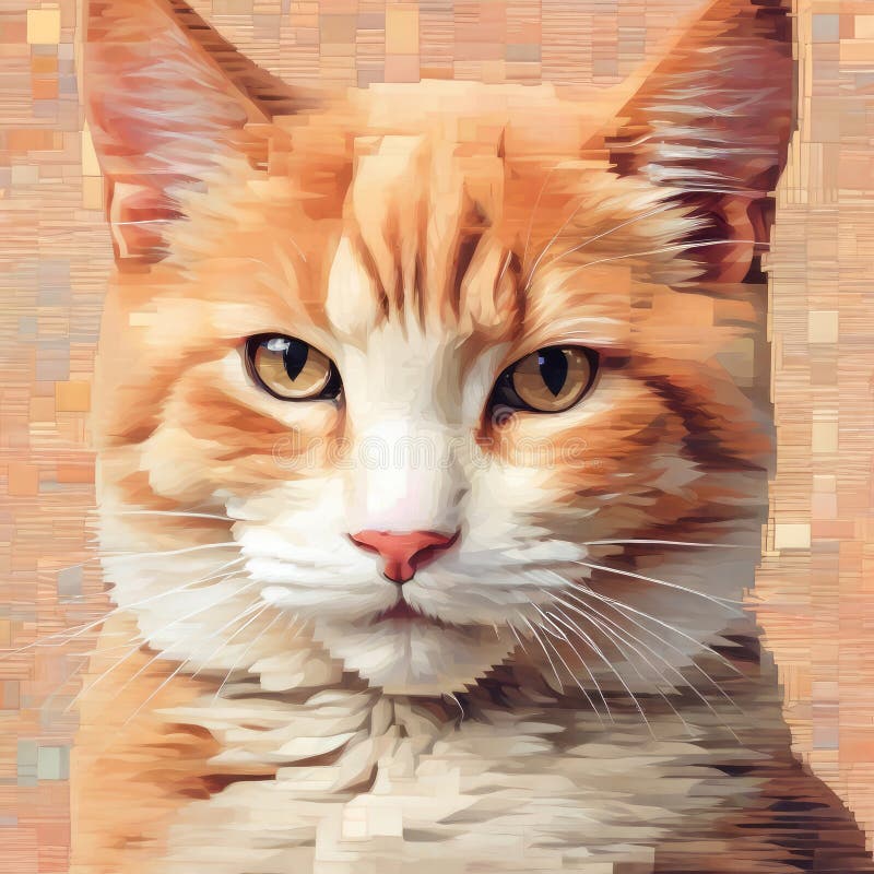 Pixel art cat funny animal stock photo. Image of element - 321644174