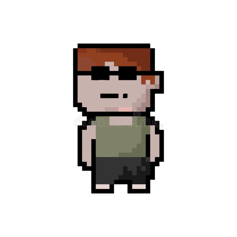 Pixel Art Character. 8-bit Retro Elements Stock Vector - Illustration ...