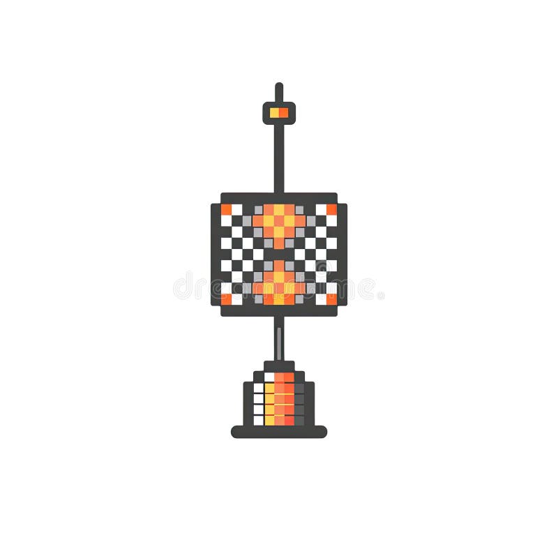Pixel Art Checkerboard Tower Design Stock Illustration - Illustration ...