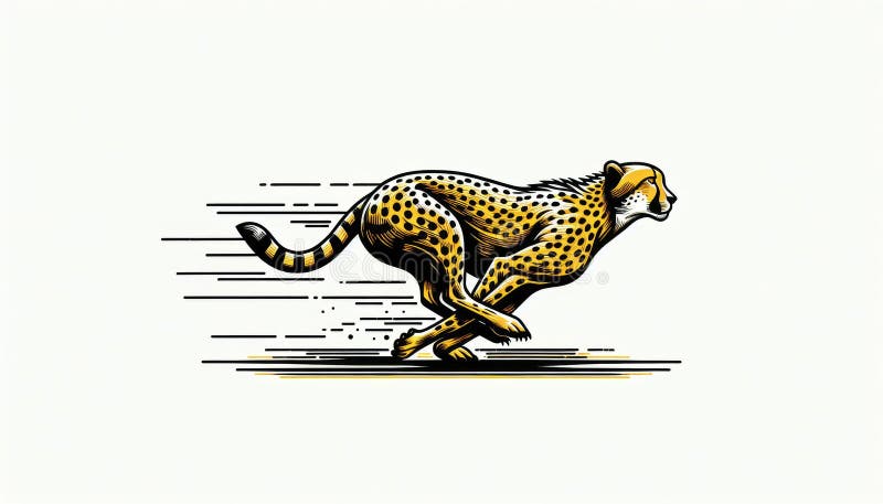 Pixel Art Cheetah Running at Full Speed Stock Illustration ...