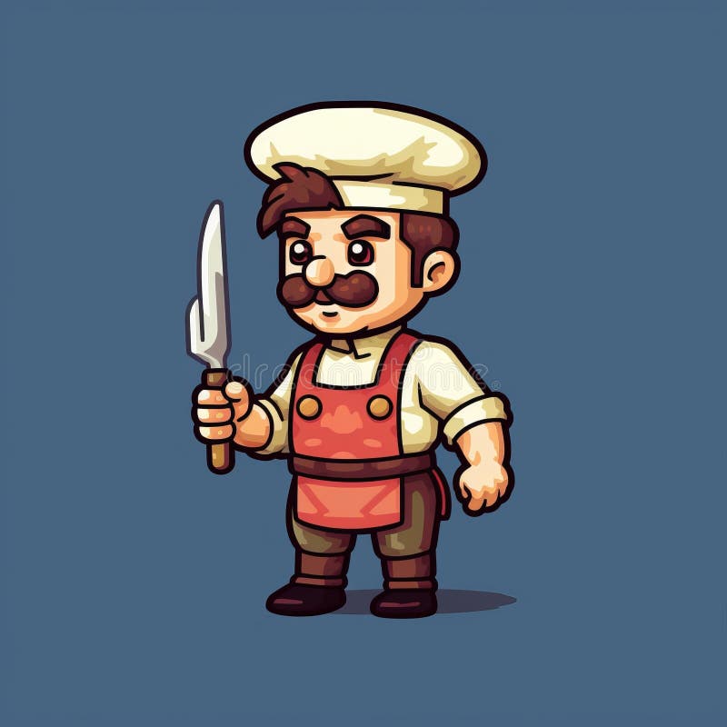 Pixel Art Chef Character Sprite Animation for Retro Computer Platform ...