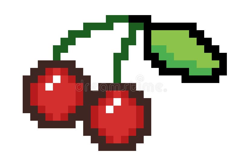 Cherries Pixelated Stock Illustrations – 50 Cherries Pixelated Stock ...