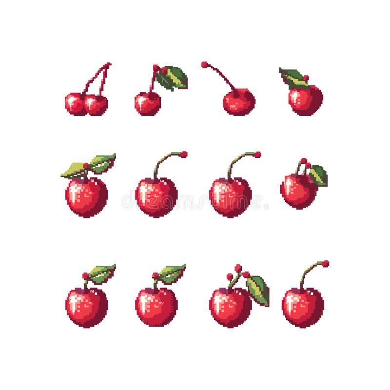 Pixel Cherries Stock Illustrations – 100 Pixel Cherries Stock ...
