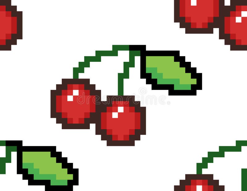 Cherries Pixelated Stock Illustrations – 50 Cherries Pixelated Stock ...