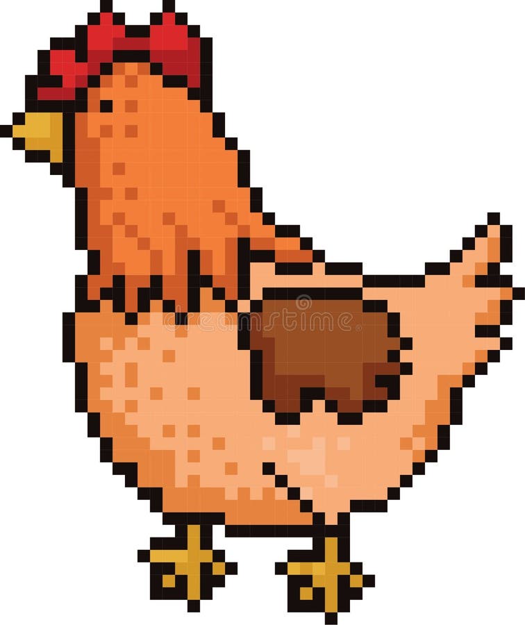 Pixel Art Chicken. Vector Illustration Decorative Design Stock Vector ...