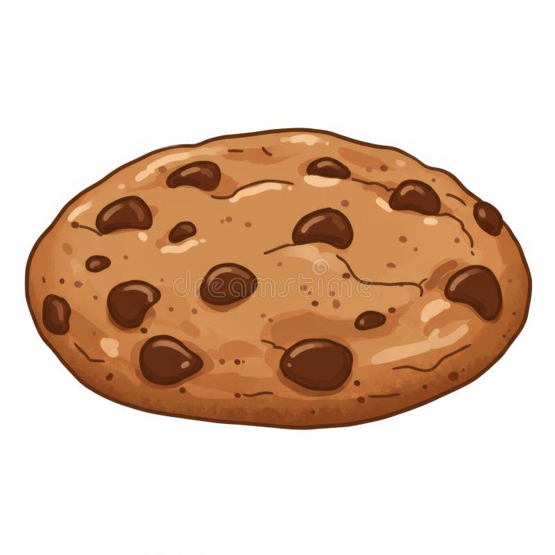 Pixel Art Chocolate Chip Cookie on White Background with Brown Tones Stock Illustration ...