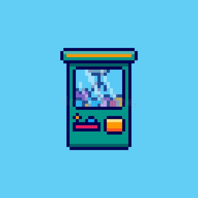 Pixel Art Claw Machine Game Asset Design Stock Illustration ...