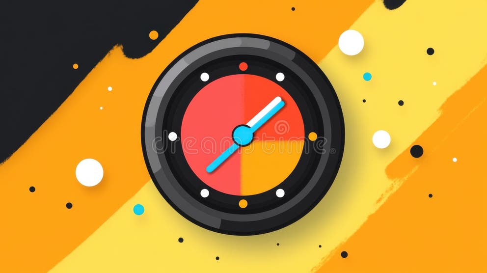 Pixel Art Clock with Colorful Segments and Abstract Background Stock ...