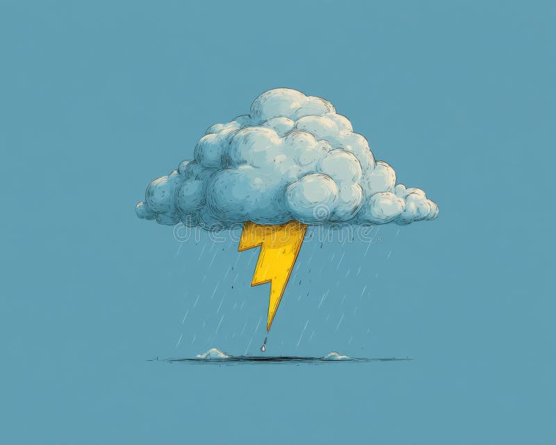 Pixel Art Cloud with Lightning and Rain Stock Illustration - Illustration of rain, design: 382649934