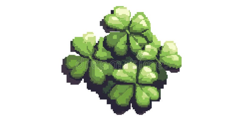Pixel Art Clover Leaves Isolated on Transparent Background Stock ...