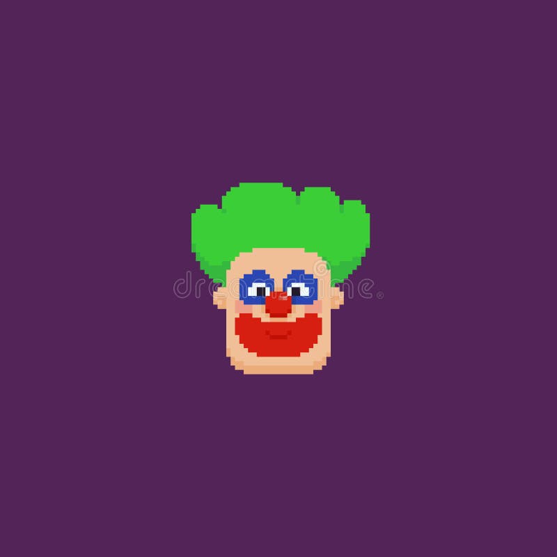 Pixel Art Clown illustration de vecteur. Illustration du cirque - 111875595
