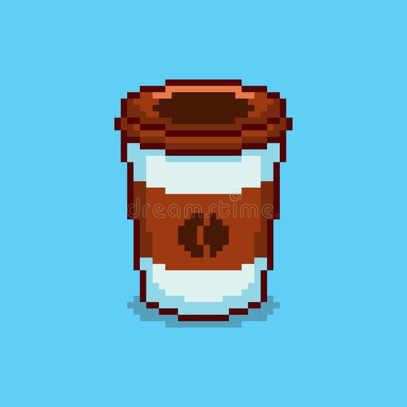 Pixel Art Coffee Cup Game Asset Design Stock Vector - Illustration of ...