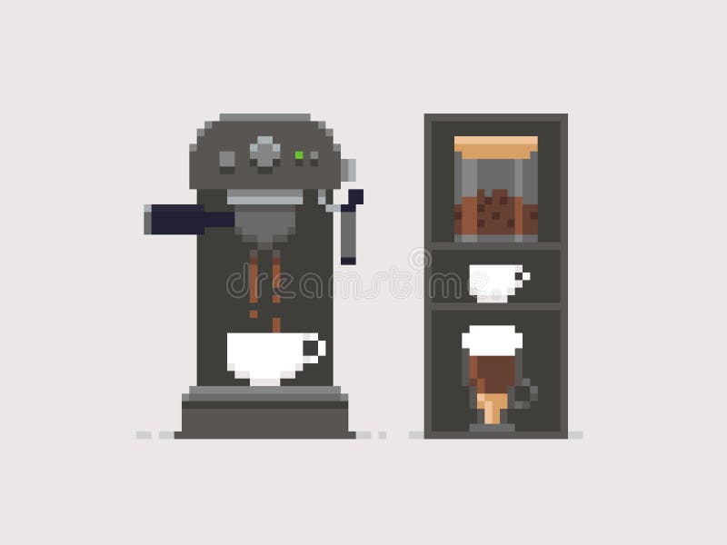 Pixel Art Coffee stock vector. Illustration of cartoon - 85535894