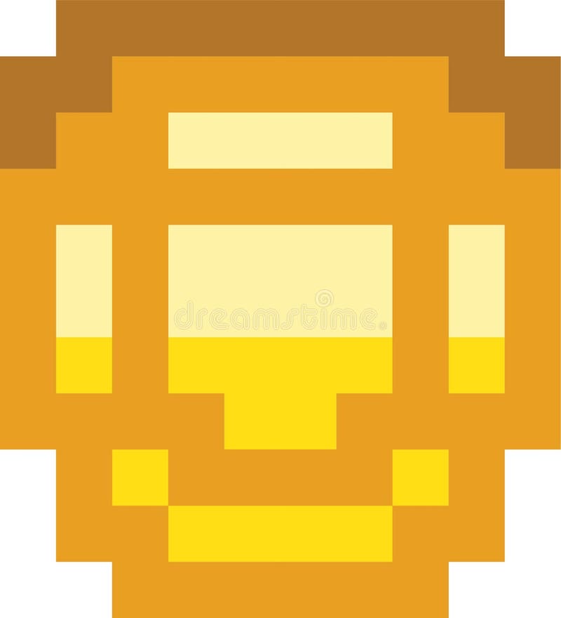 Pixel Art Coin. Vector Illustration Decorative Design Stock Vector ...