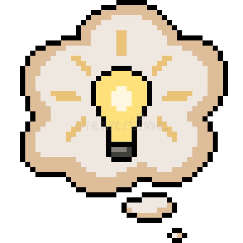 Pixel Art Comic Thinking Bubble Stock Vector - Illustration of doodle ...