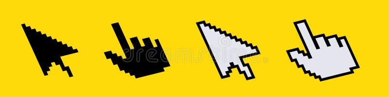 Pixel Art Computer Cursors and Pointers Illustration Stock Vector ...