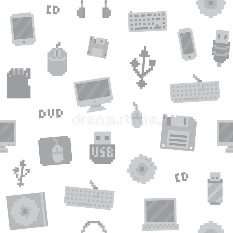 Pixel Art Computer Keyboard Vector Illustration Stock Illustrations ...