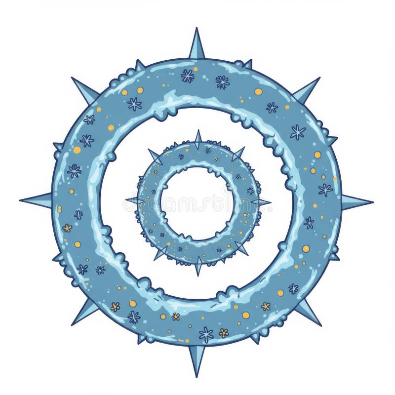 Pixel Art of Concentric Circle Shapes with Spikes Against White ...
