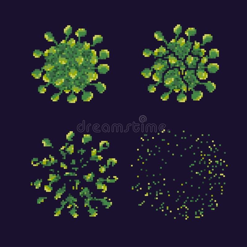 Pixel Art Covid-19 Virus Icon Set. Pixel Art Virus Icon Set. Animation ...