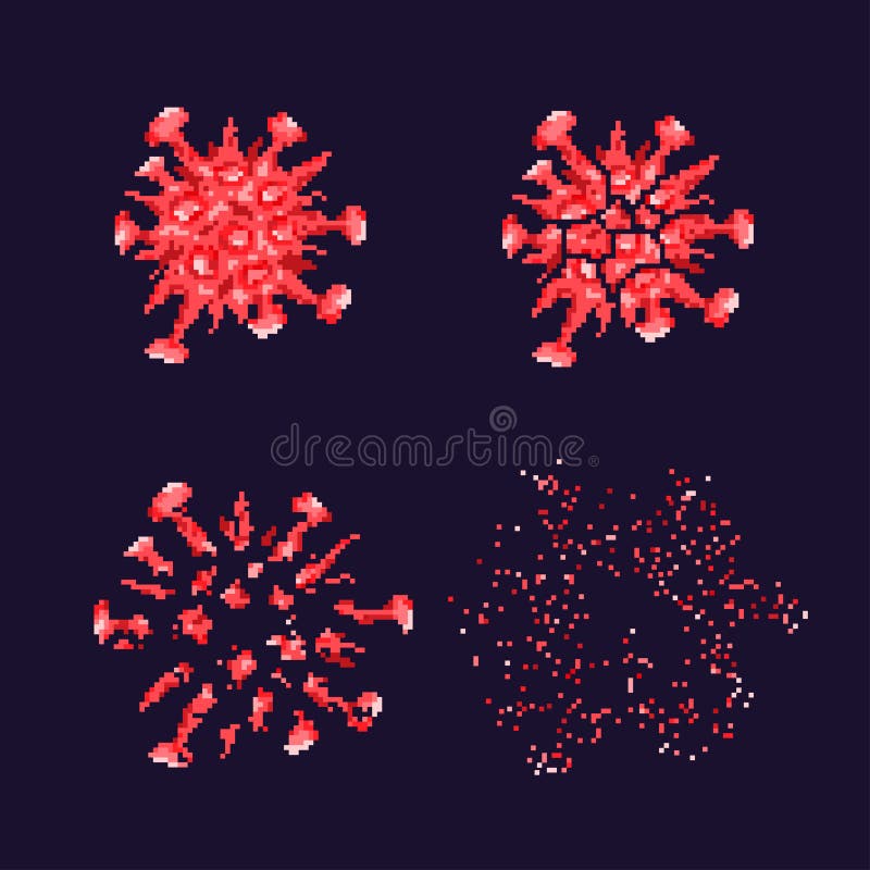 Pixel Art Covid-19 Virus Icon Set. Pixel Art Virus Icon Set. Animation ...
