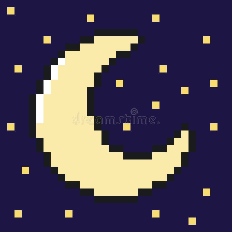 Pixel Art Crescent Moon Stock Illustrations – 606 Pixel Art Crescent ...