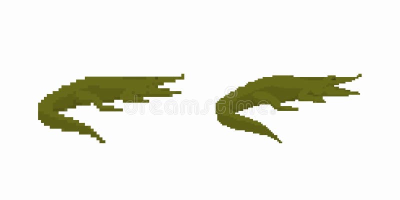 Pixel Art Crocodile in Side View with a Glitch Effect Stock Vector ...