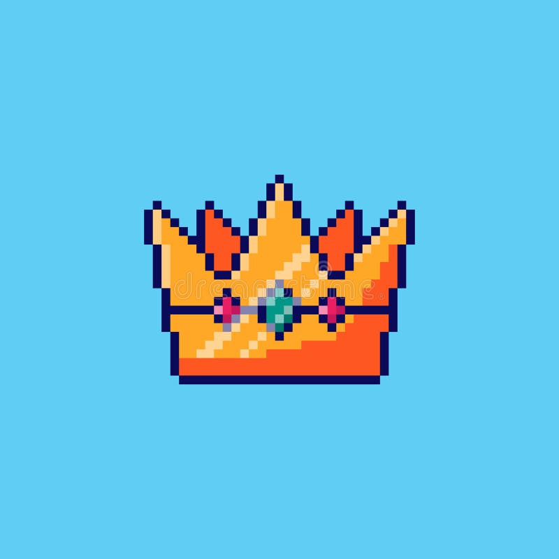 Pixel Art Crown Game Asset Design Stock Vector - Illustration of icon ...