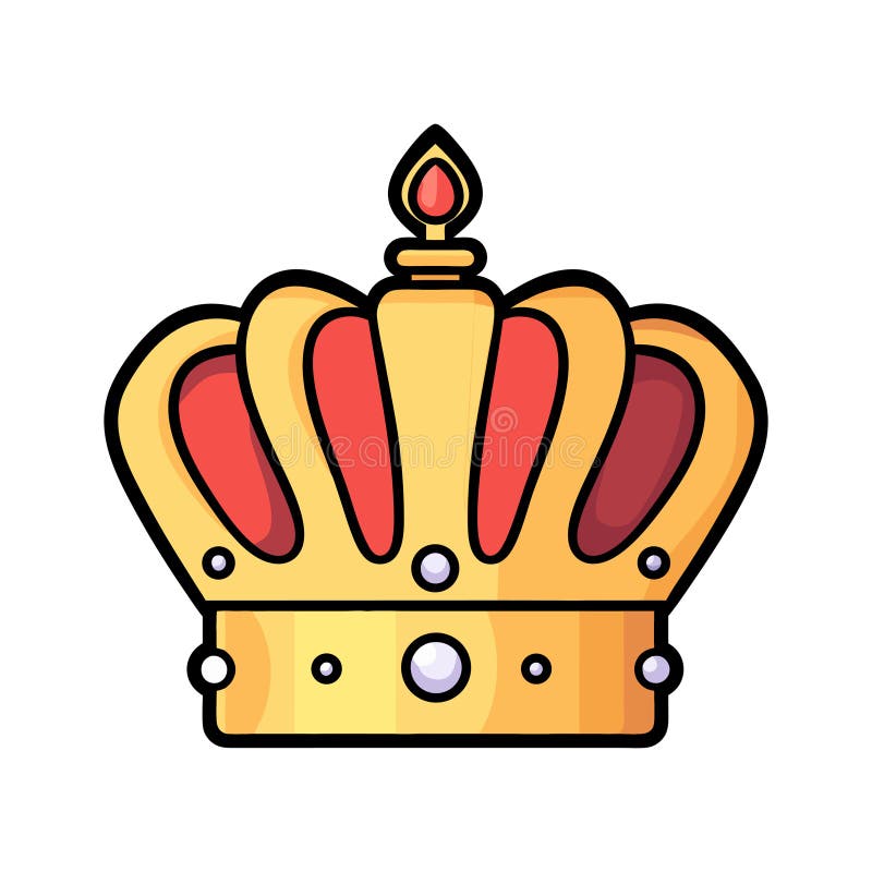 Pixel Art Crown Regal Gold Red Jewel Design Stock Vector - Illustration ...