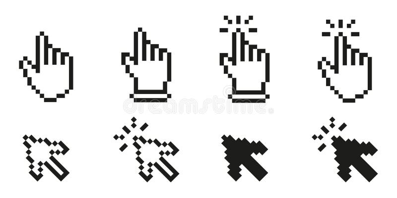 Vector Pixel Art Hand Mouse Stock Illustrations – 894 Vector Pixel Art Hand Mouse Stock ...
