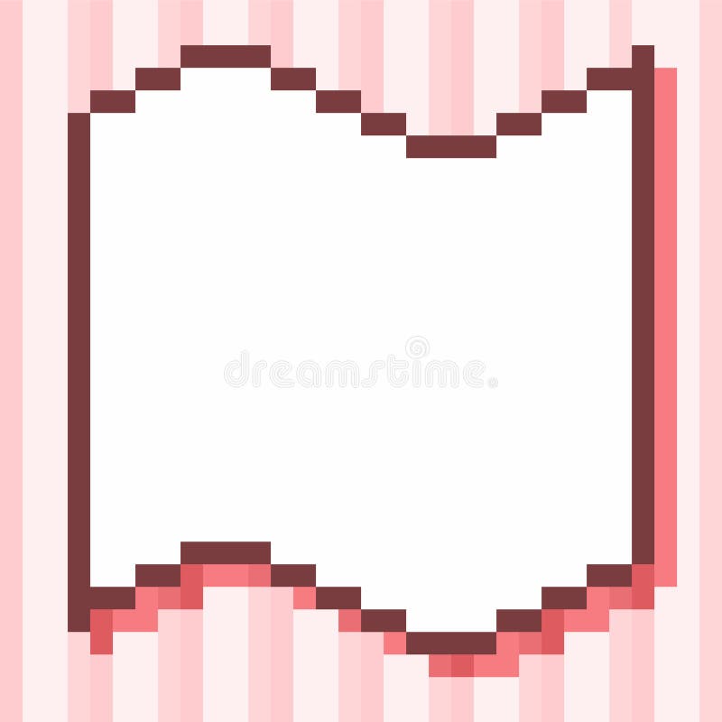 Pixel Art Curved Frame Template, Pastel Red Horizontal Stock ...