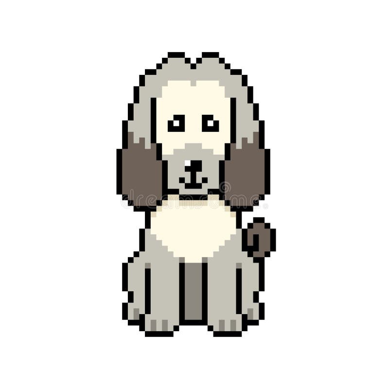 Pixel Art Cute Afghan Hound Dog Vector in Retro Style Stock Vector ...