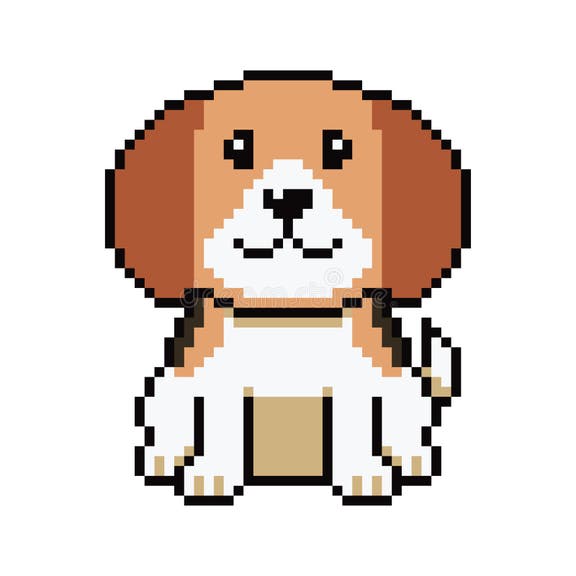 Pixel Art Cute Beagle Dog Vector in Retro Style Stock Vector ...