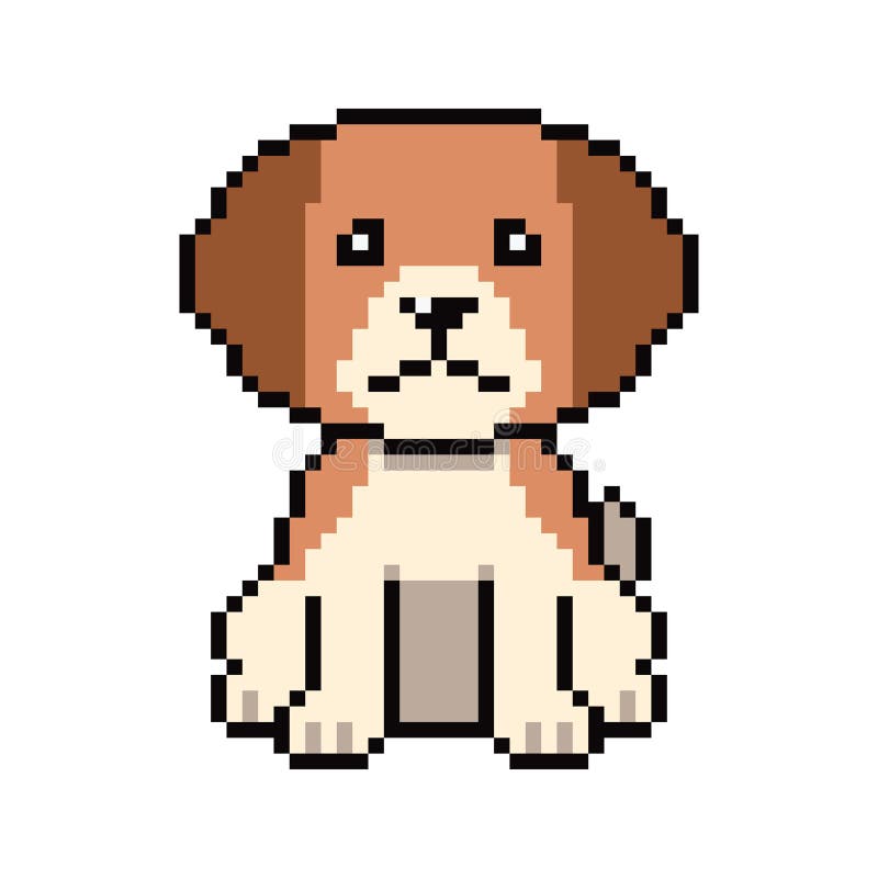 Pixel Art Cute Beagle Dog Vector in Retro Style Stock Vector ...